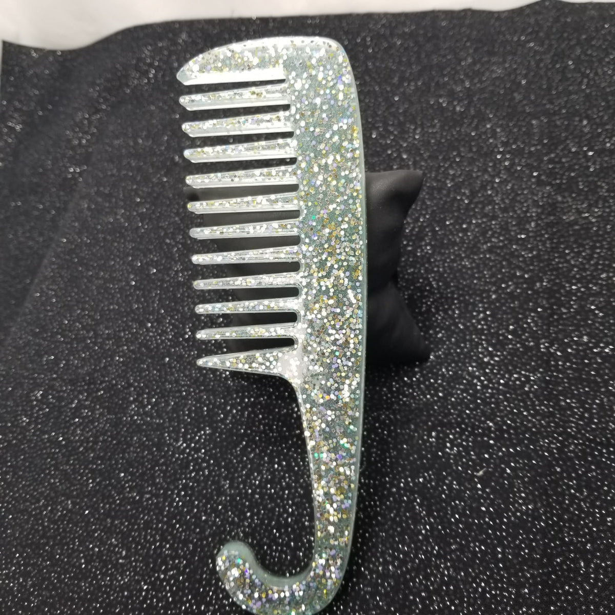 Silver Chunky Glitter Hair Comb – Shiny Sparklez